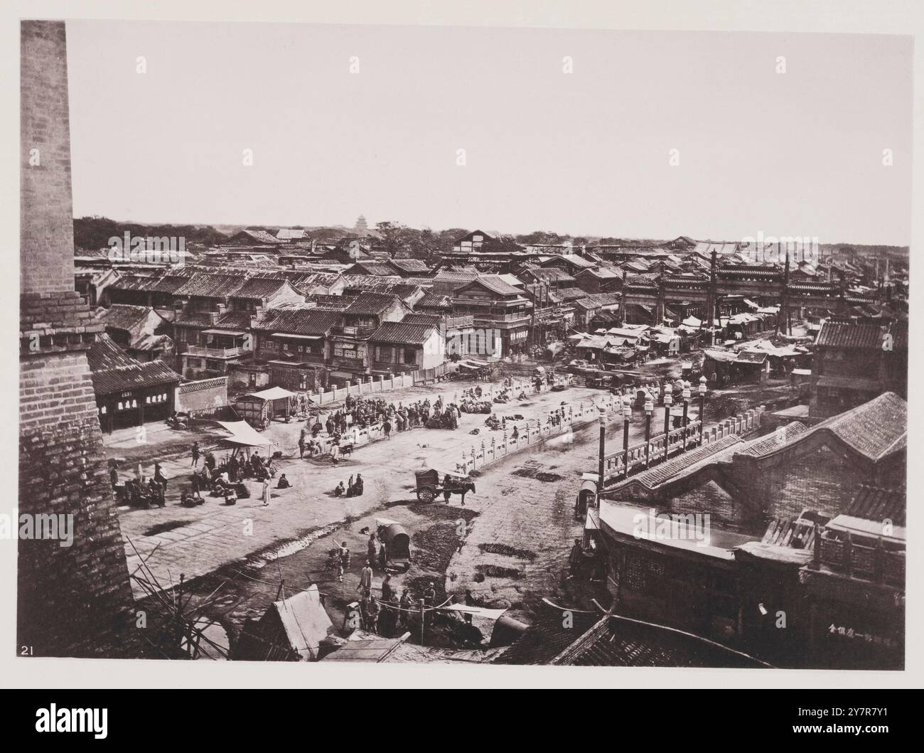Vintage photo of Peking (Beijing). This view is taken from the city ...