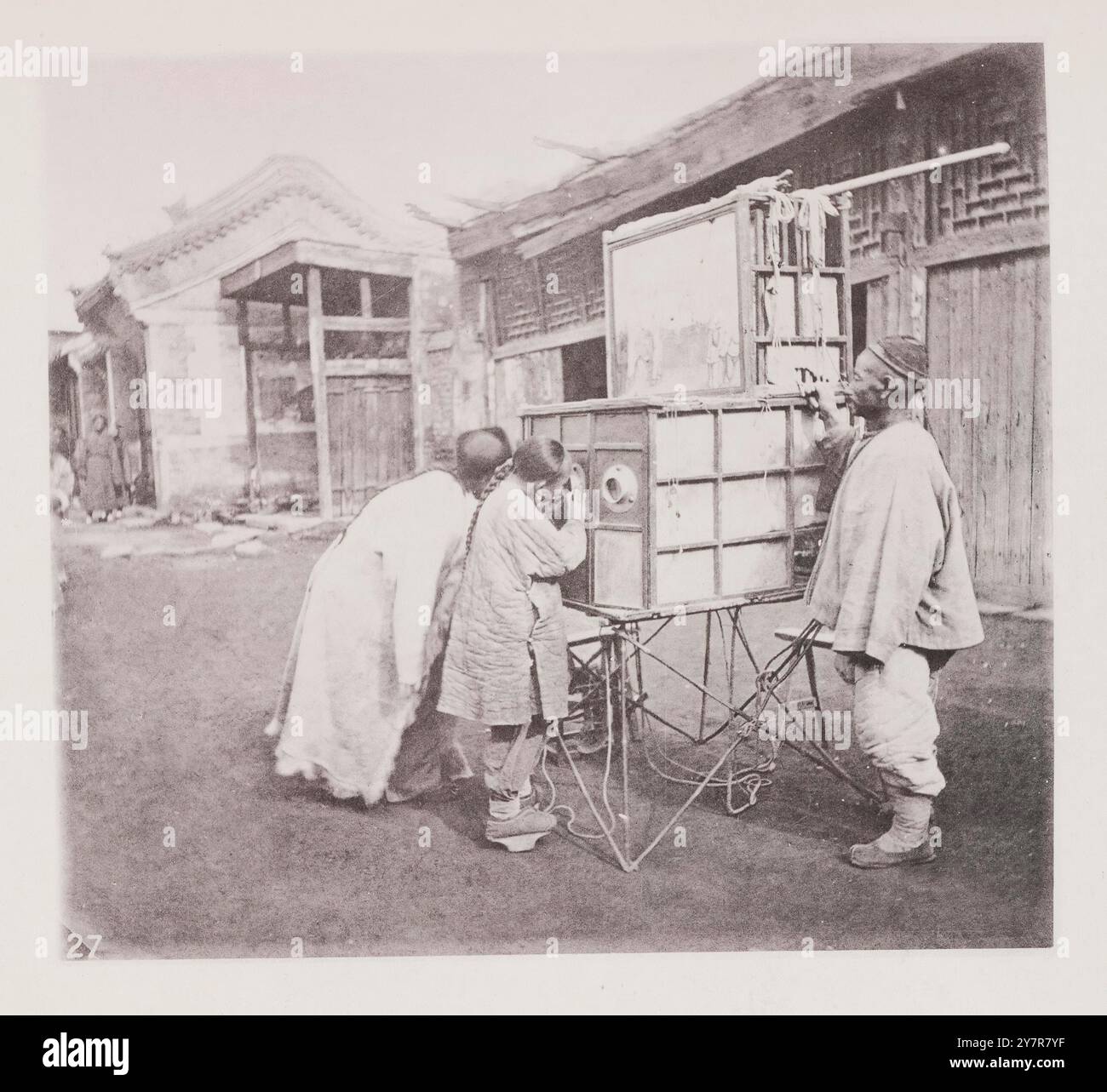 Vintage photo of a Manchu girl, wearing platform shoes, and a Manchu ...