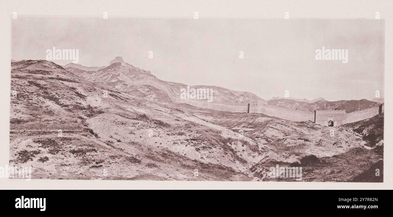 Vintage photo of part of the Great Wall of China. Badaling, North Zhili ...