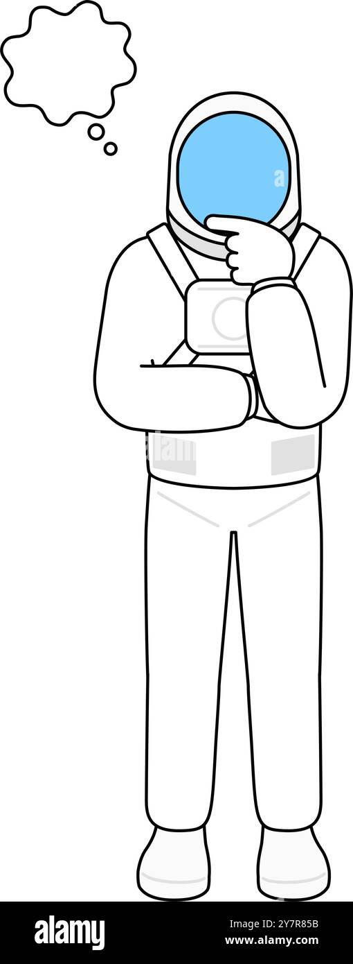 Astronaut thinking while scratching his face, Vector Illustration Stock ...
