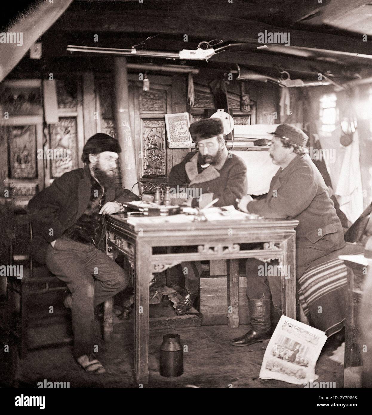 Yangtze river, China. Photograph by John Thomson, 1871. The interior of ...