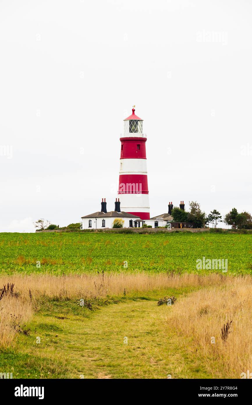 Red and white lighthouse at Happisburgh, Norfolk, England Stock Photo ...