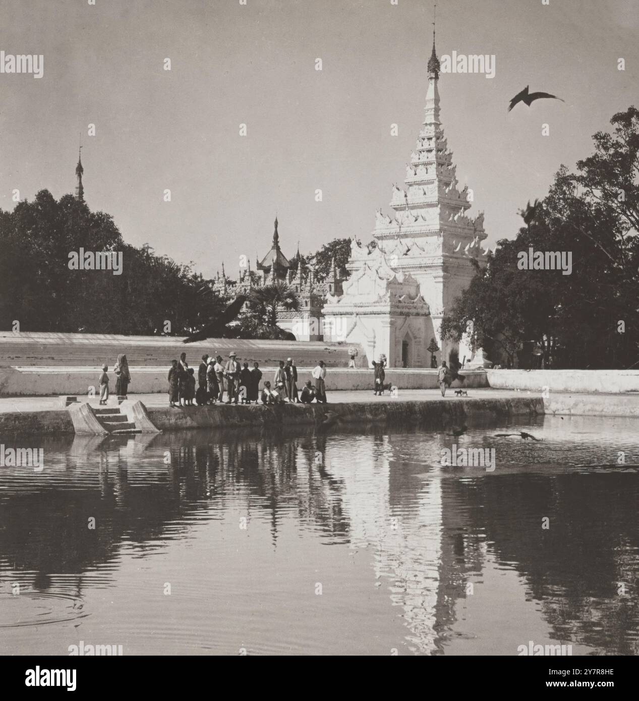 Vintage photograph of the sacred turtle tank and the gorgeous Arrakan ...