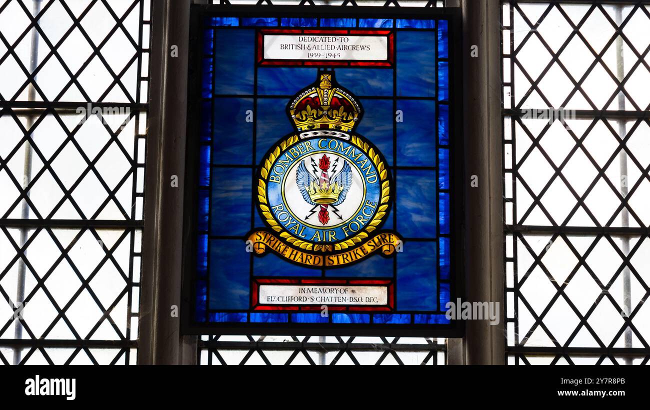 Stained glass window dedicated to Royal Air Force RAF Bomber Command ...