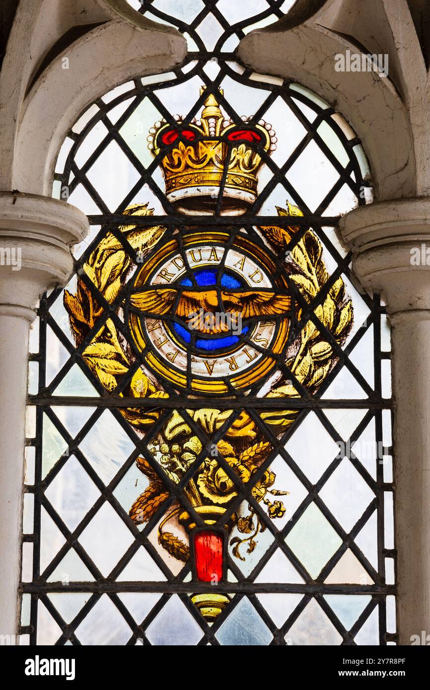 Stained glass window dedicated to the Royal Air Force, RAF. Great ...