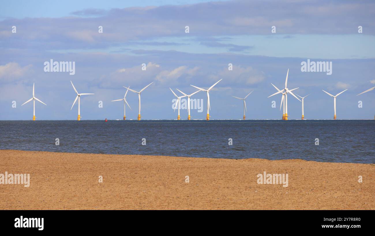 Scroby Sands wind turbine farm. Great Yarmouth, Norfolk, England Stock ...