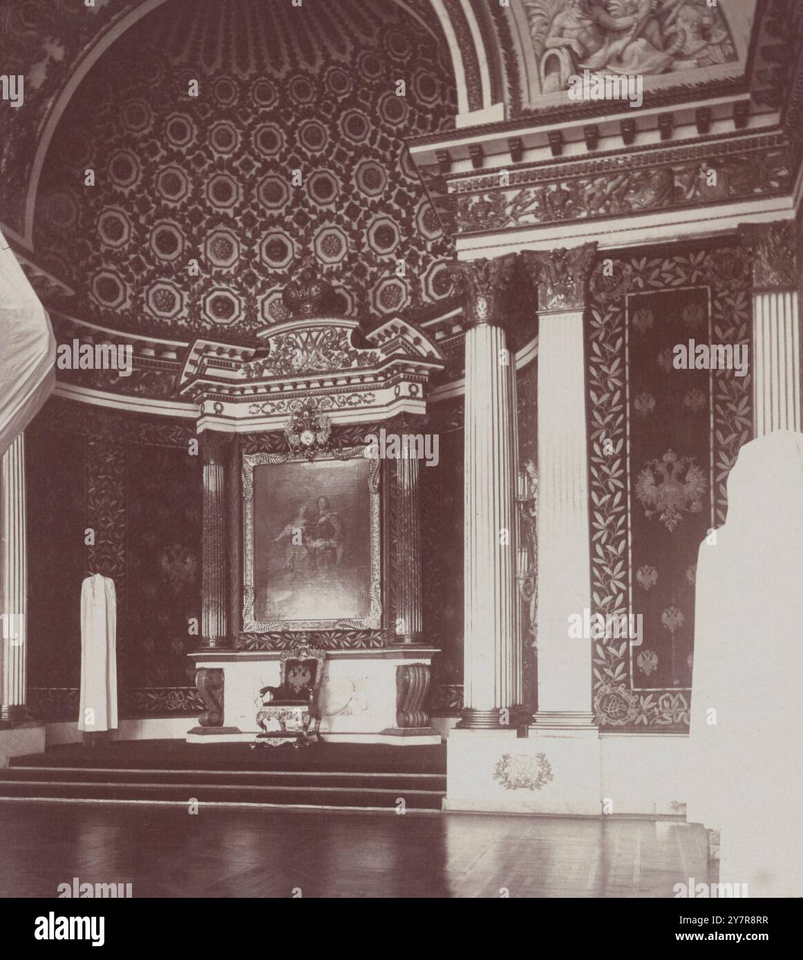 Vintage photo of room of Peter the Great, Imperial Winter Palace, St ...