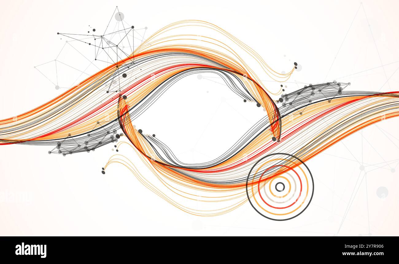 Abstract colored background with many intersecting lines. Hand drawn ...