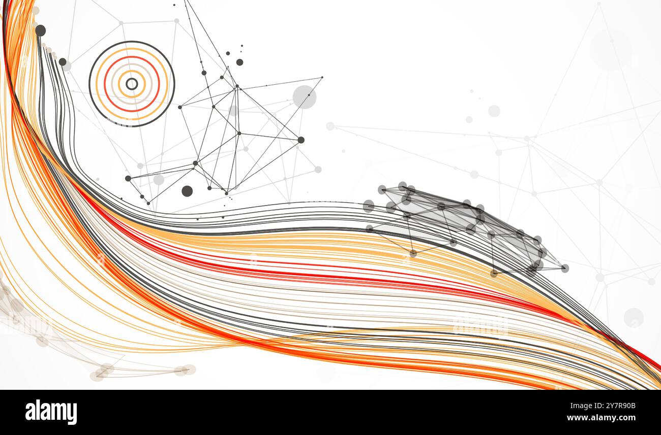 Abstract colored background with many intersecting lines. Hand drawn ...