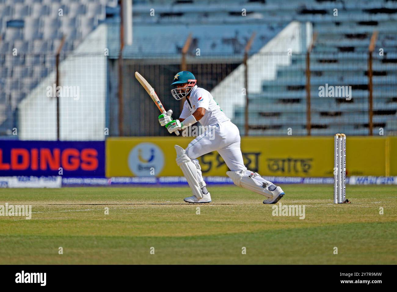 Pakistani batter Babar Azam bats during Bangladesh and Pakistan first ...