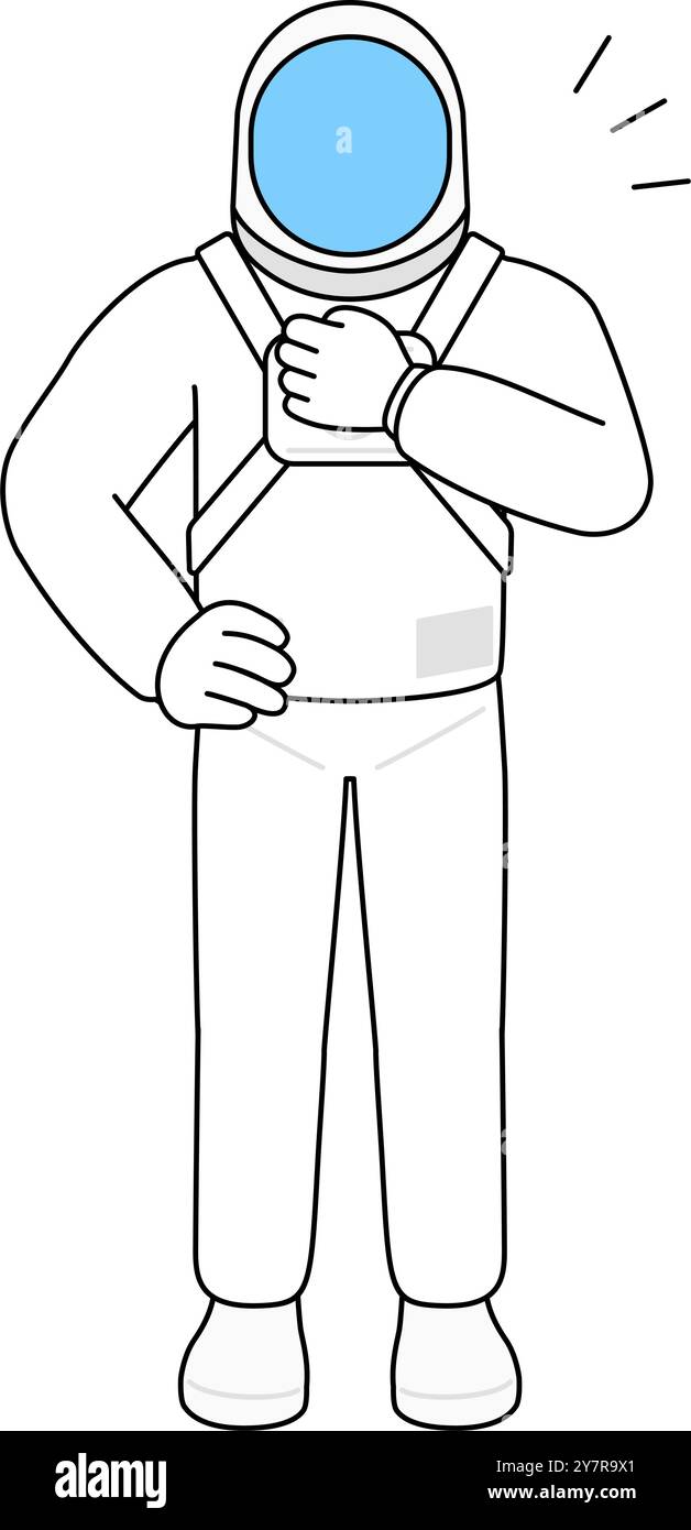 Astronaut tapping his chest, Vector Illustration Stock Vector Image ...