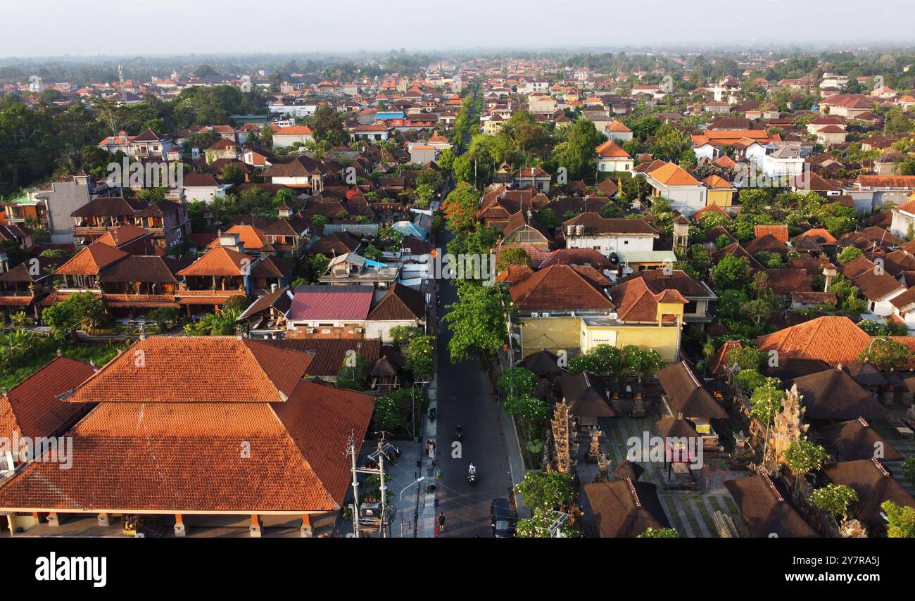 Bali, Indonesia - November 5, 2023: Aerial view of Ubud, a small town ...