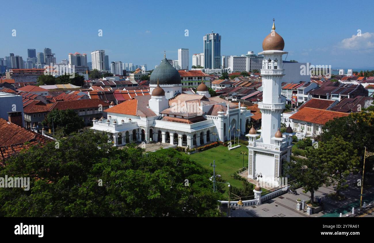 Aerial view of Masjid Kapitan Keling mosque, built in 19th century by ...