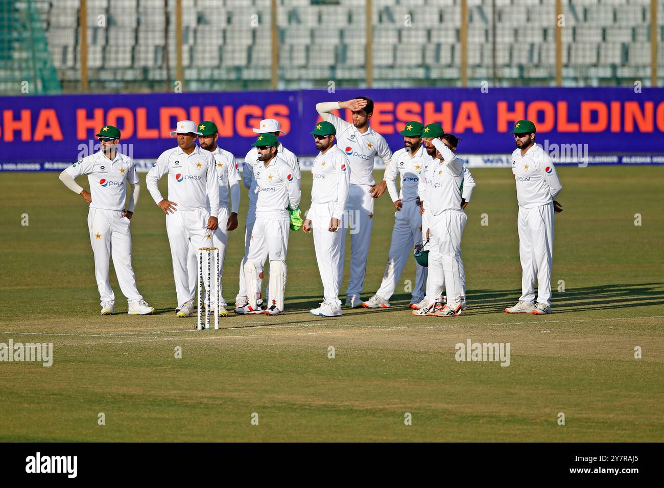 Bangladesh and Pakistan first Test match day three at the Zahur Ahmed ...