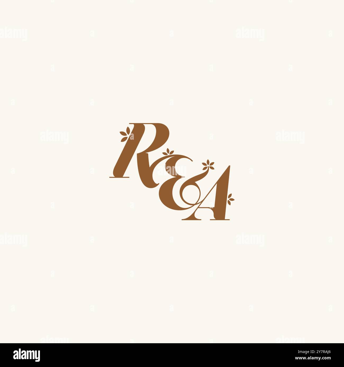 beauty bold monogram leaf logo organic and nature concept RA initial ...