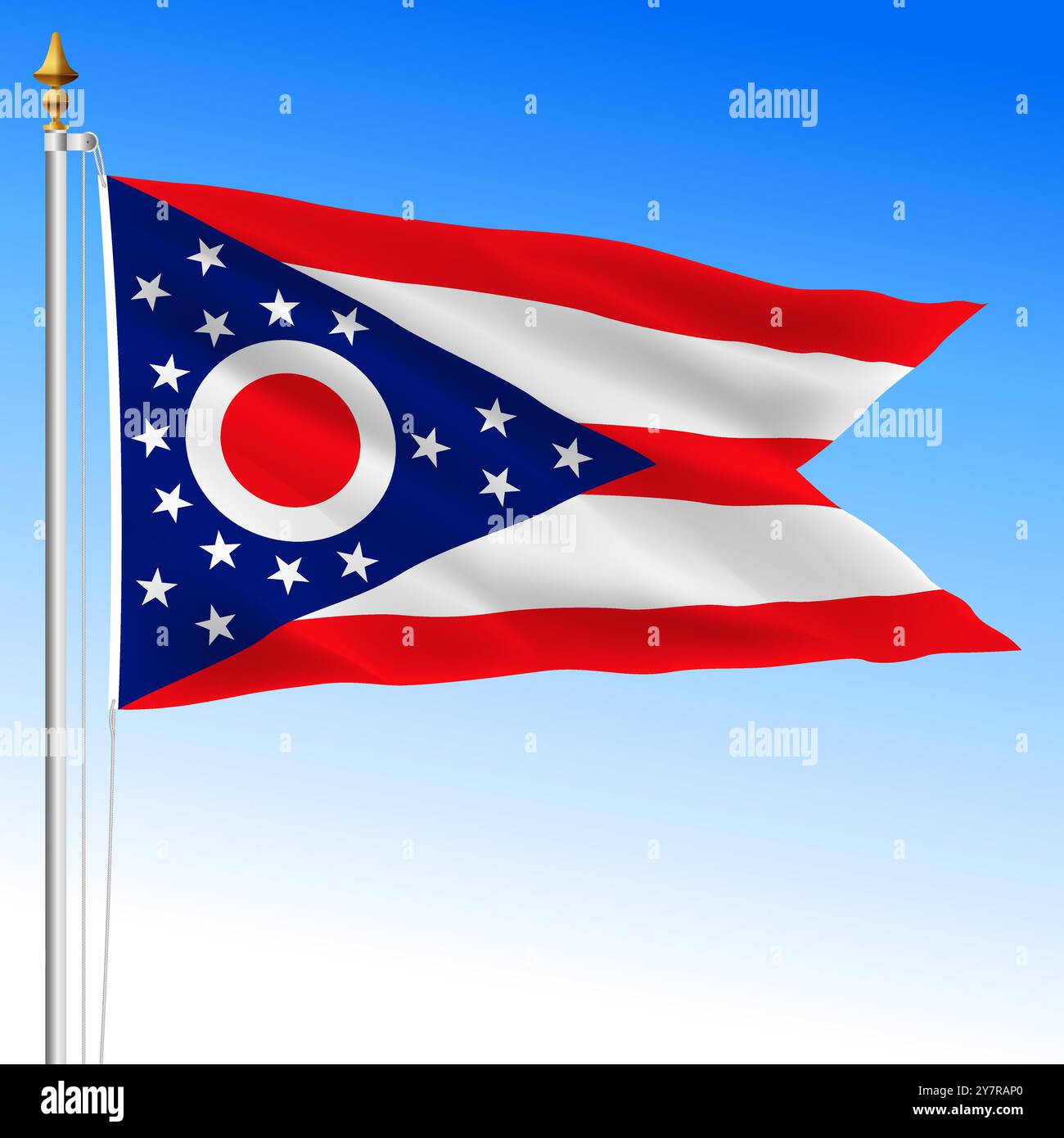 Ohio federal waving state flag, United States, vector illustration ...
