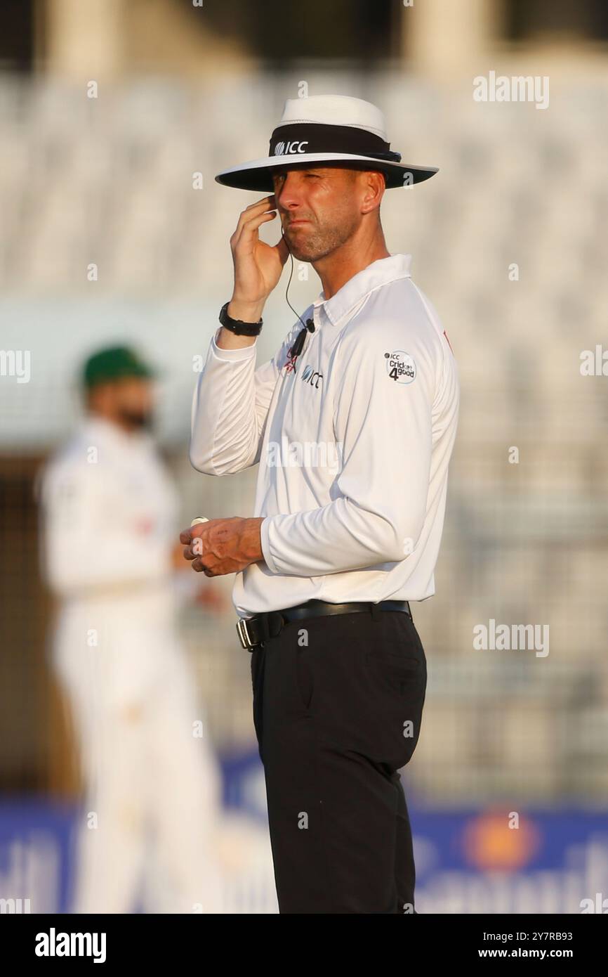English cricket umpires Michael Gough during Bangladesh and Pakistan ...