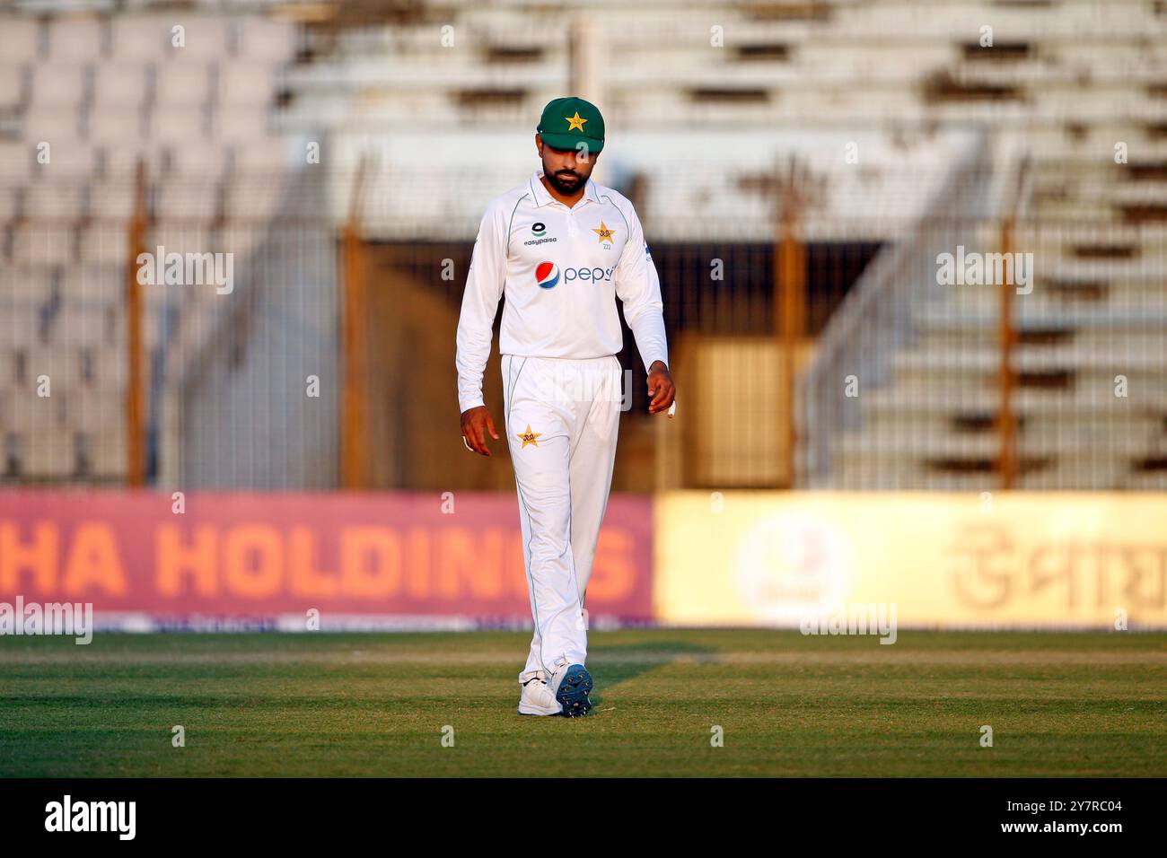 Pakistani skiper Babar Azam during Bangladesh and Pakistan first Test ...
