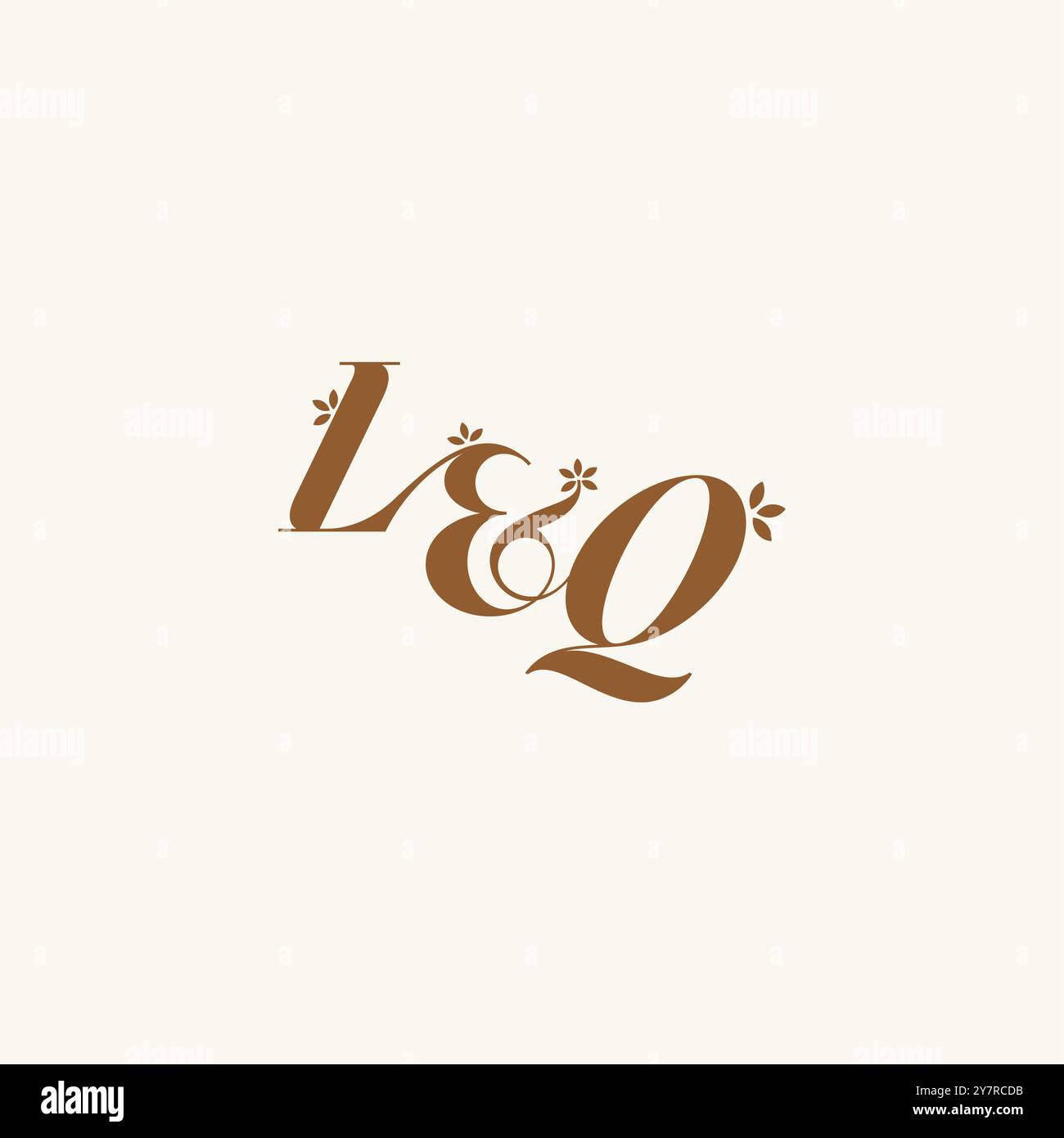 beauty bold monogram leaf logo organic and nature concept LQ initial ...