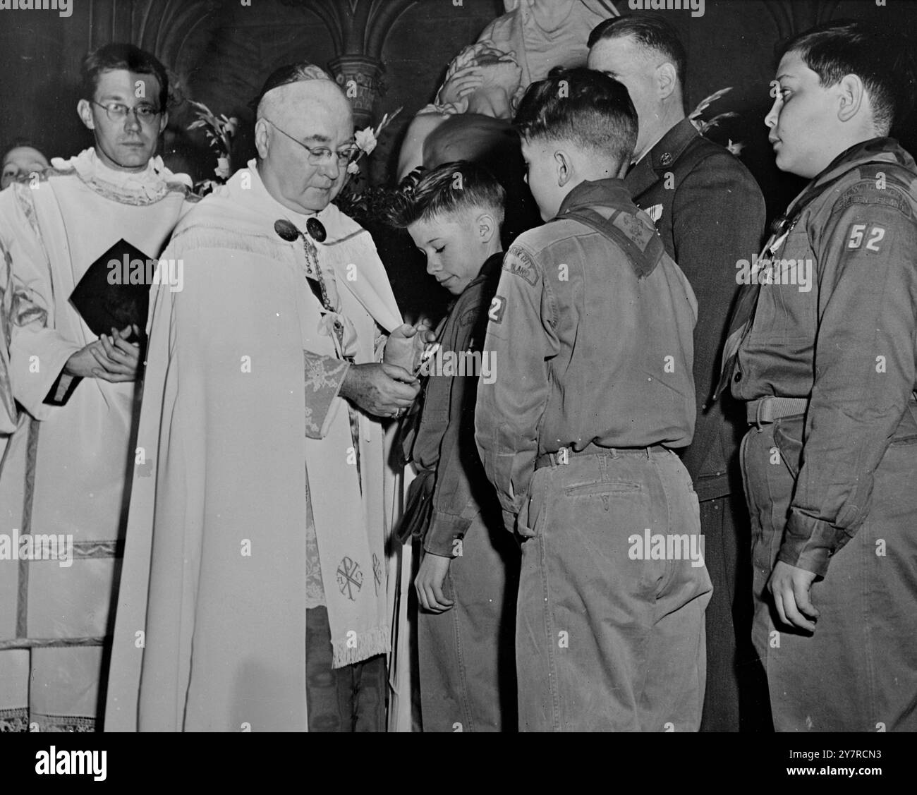 CATHOLIC BOY SCOUTS RECEIVE HIGHEST AWARD 9.2.54. Francis Cardinal ...