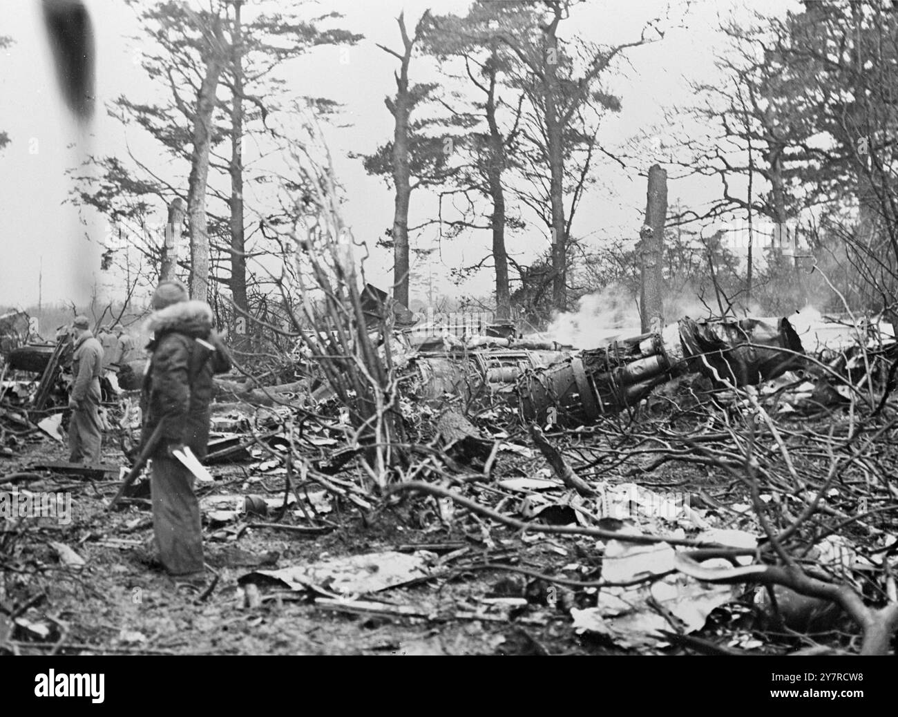 U S JET BOMBER CRASHES IN WOOD 9 2 54 A United States Air Force Six u-s-jet-bomber-crashes-in-wood-9-2-54-a-united-states-air-force-six