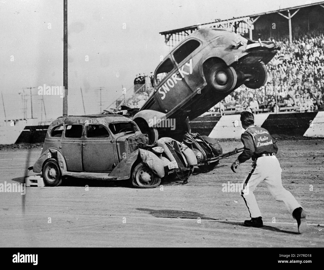 ANTHING FOR A THRILL. Stunt driver Dan Fleenor of the Joey Chitwood ...