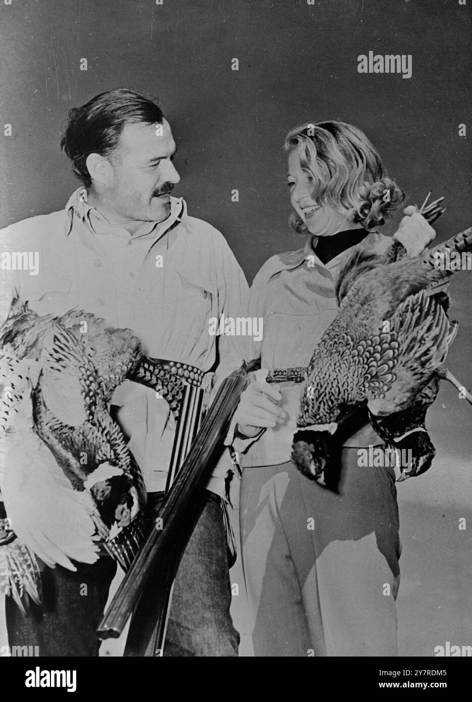 ERNEST HEMINGWAY WITH MARTHA GELLHORN - pheasant shooting Stock Photo ...