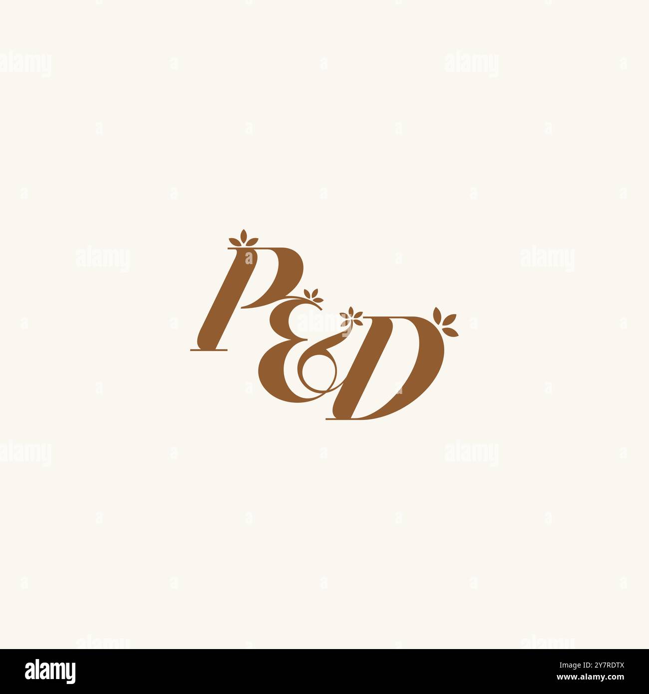 beauty bold monogram leaf logo organic and nature concept PD initial ...
