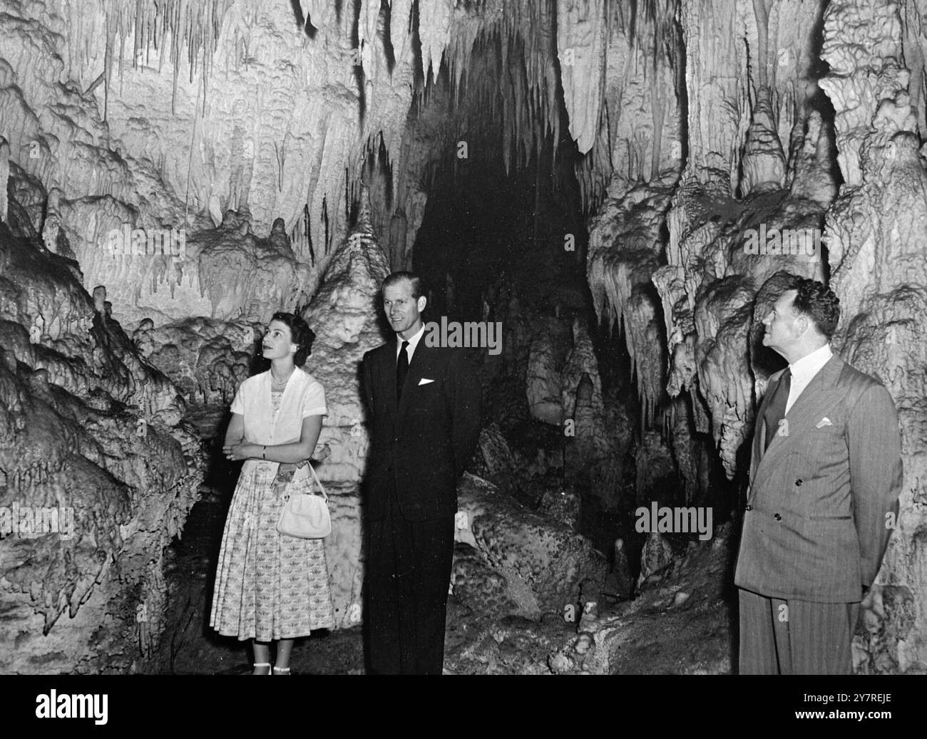 QUEEN VISITS GLOW-WORM CAVES. On 6 January 1954, the Queen and the Duke ...