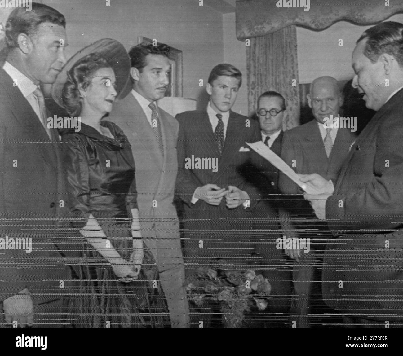Picture by radio from New York 30th Dec. 53. Rubirosa marries Barbara ...