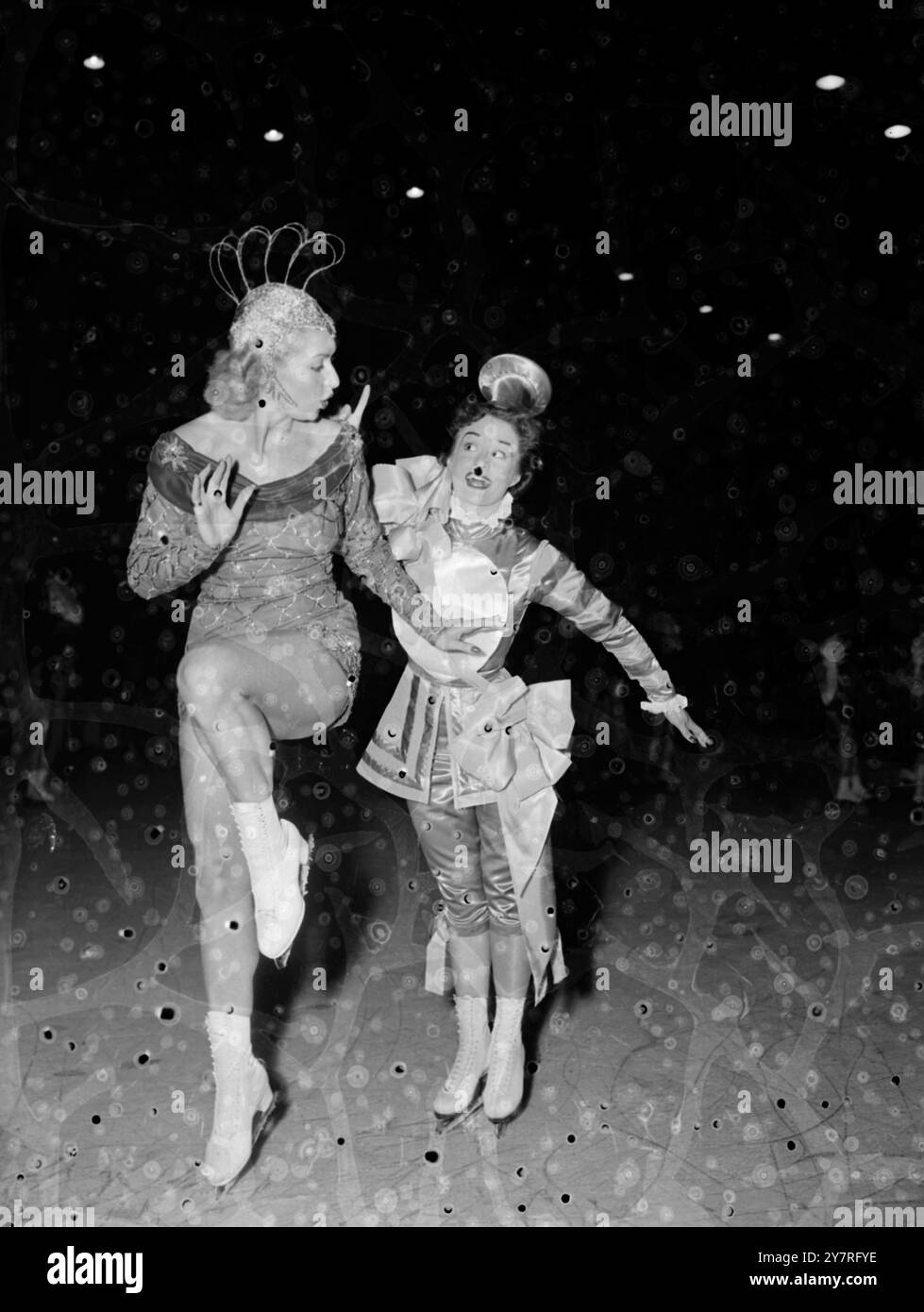 Rehearsing for the Humpty Dumpty Pantomime on Ice at the Empire Pool ...