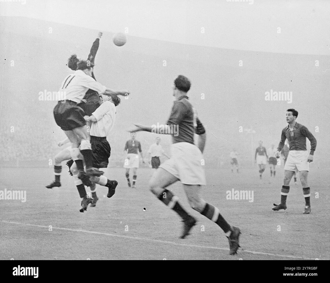 Goalkeeper punch Black and White Stock Photos & Images - Alamy