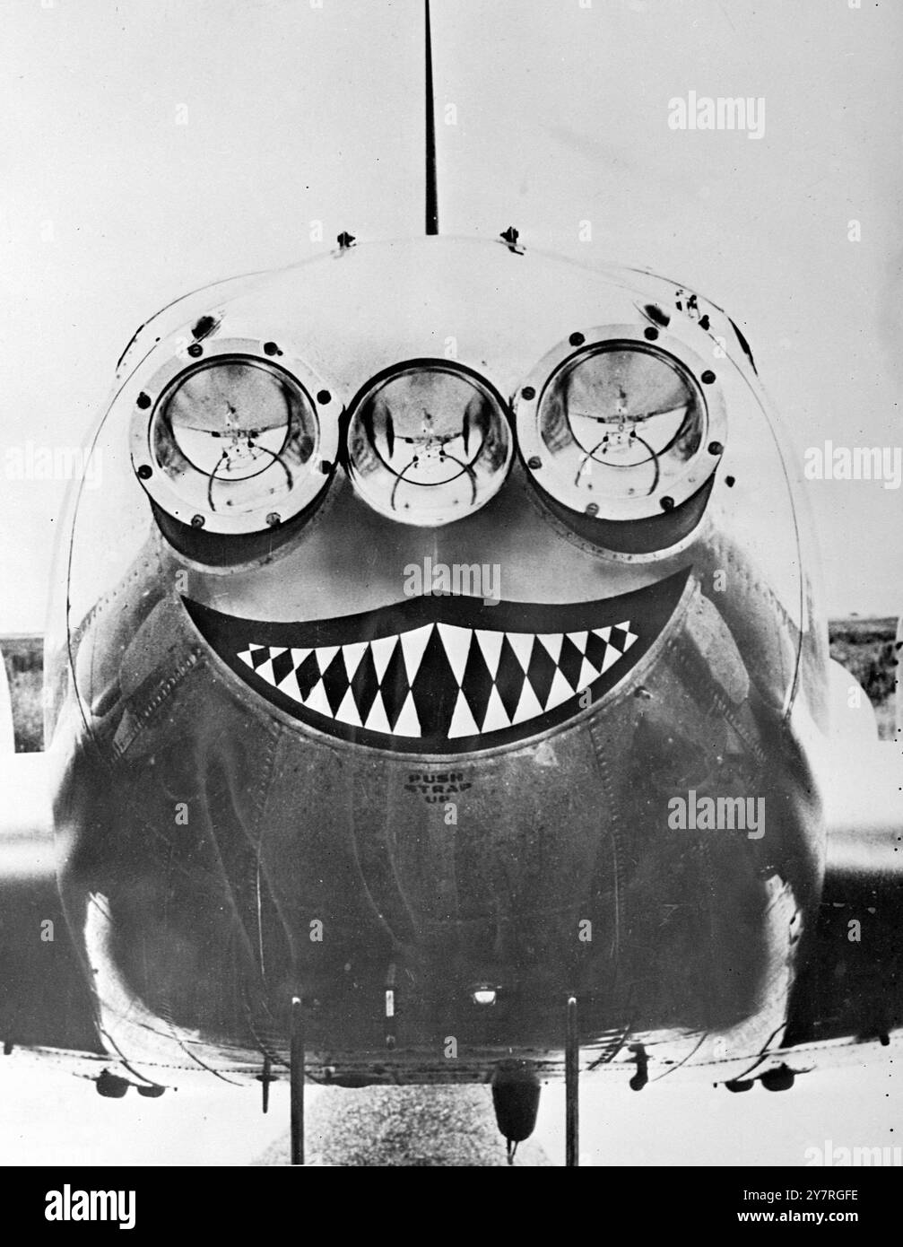 Gus sees his way. The 1,000-watt landing lights form the eyes and nose ...