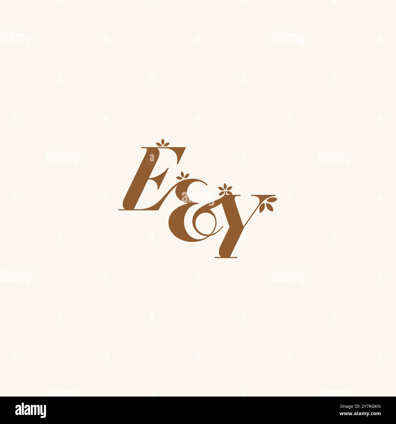 initial wedding EY organic and nature concept beauty bold monogram leaf ...