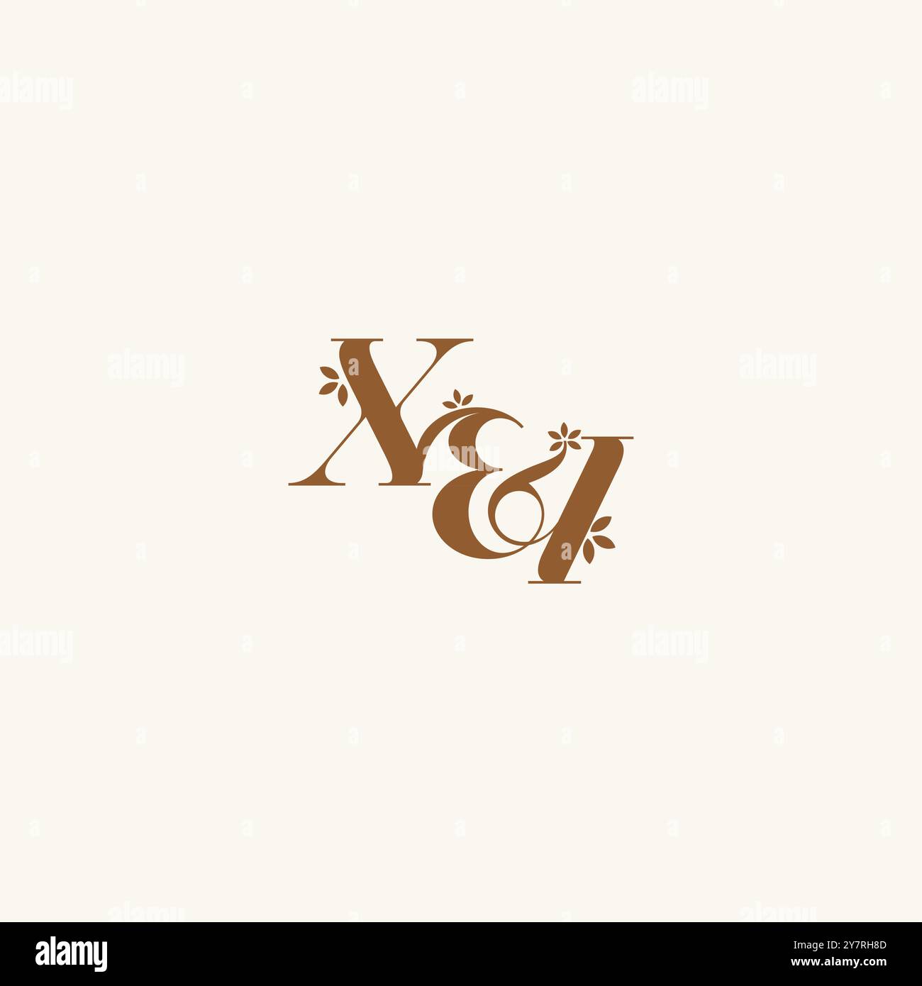 XI letter organic and nature concept initial wedding beauty bold ...