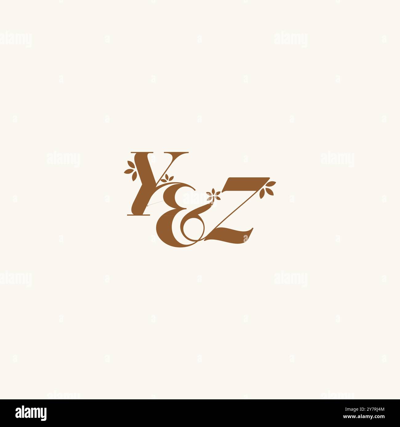 YZ letter organic and nature concept initial wedding beauty bold monogram leaf logo Stock Vector ...