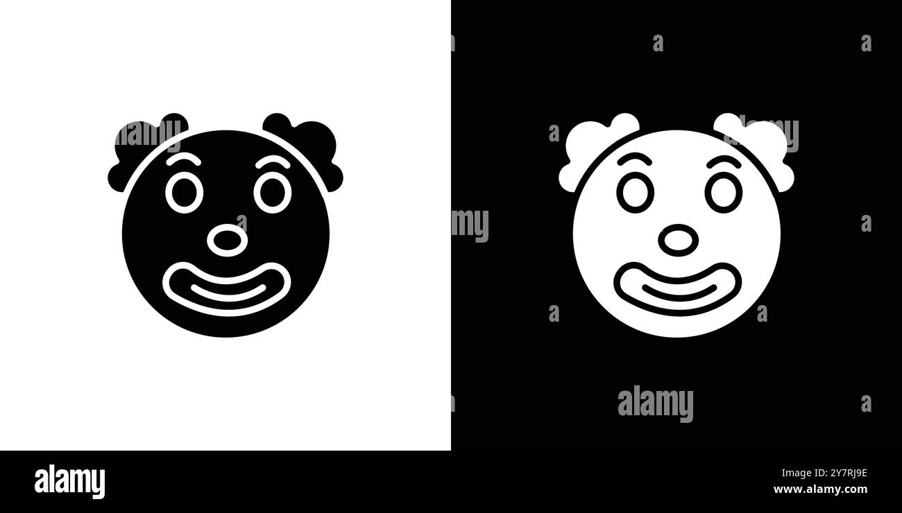 Clown head icon vector line logo mark or symbol set collection outline ...