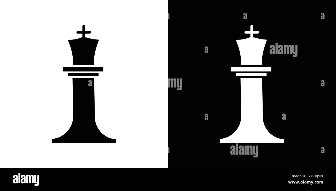 Chess king icon vector line logo mark or symbol set collection outline ...