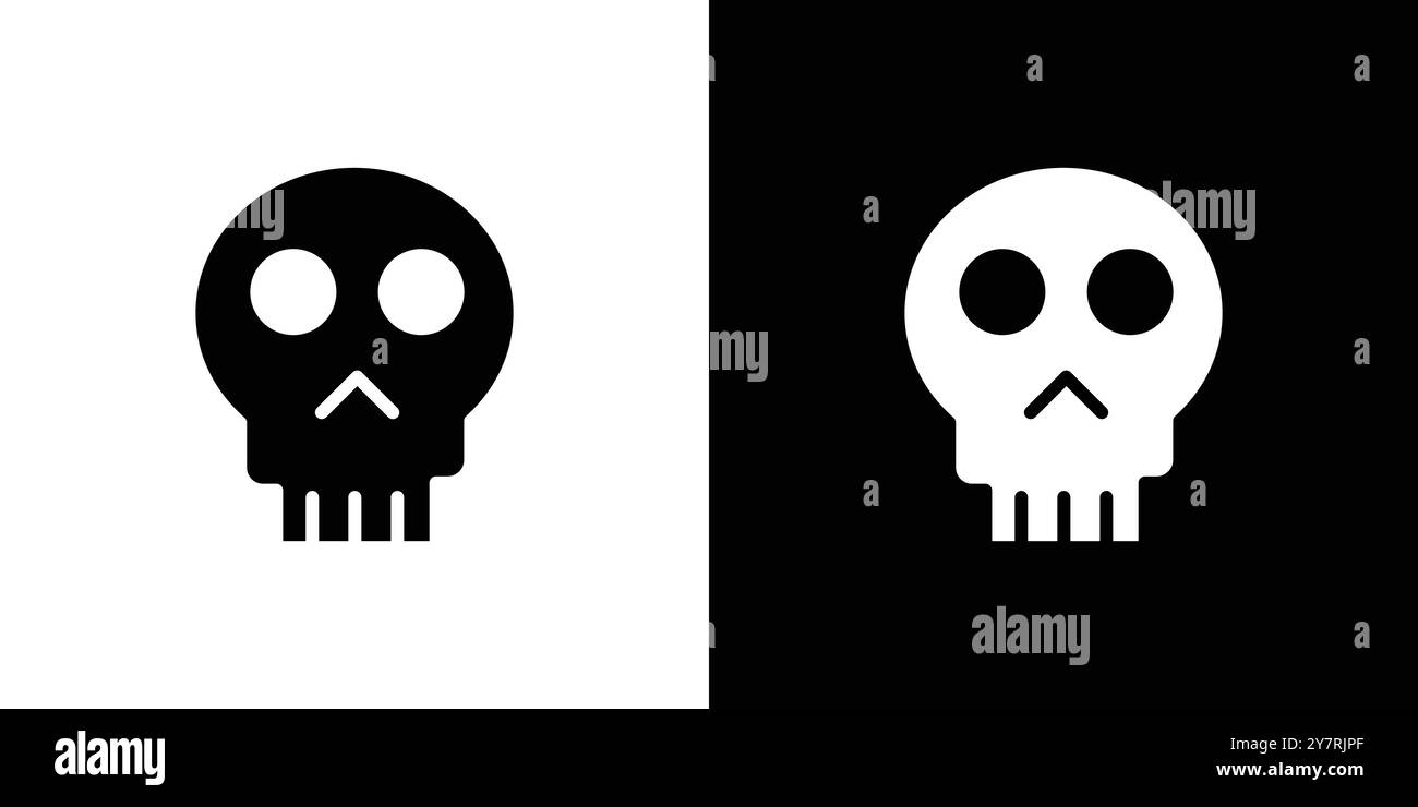 Evil skull icon vector line logo mark or symbol set collection outline ...