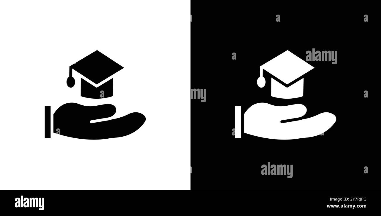 education Scholarship icon vector line logo mark or symbol set ...