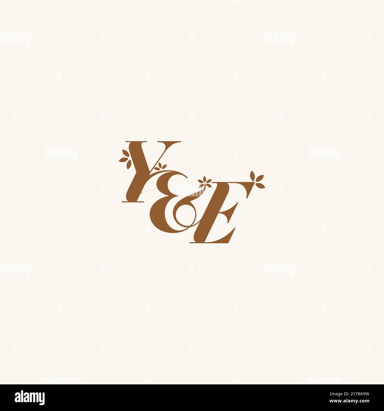 YE letter organic and nature concept initial wedding beauty bold ...