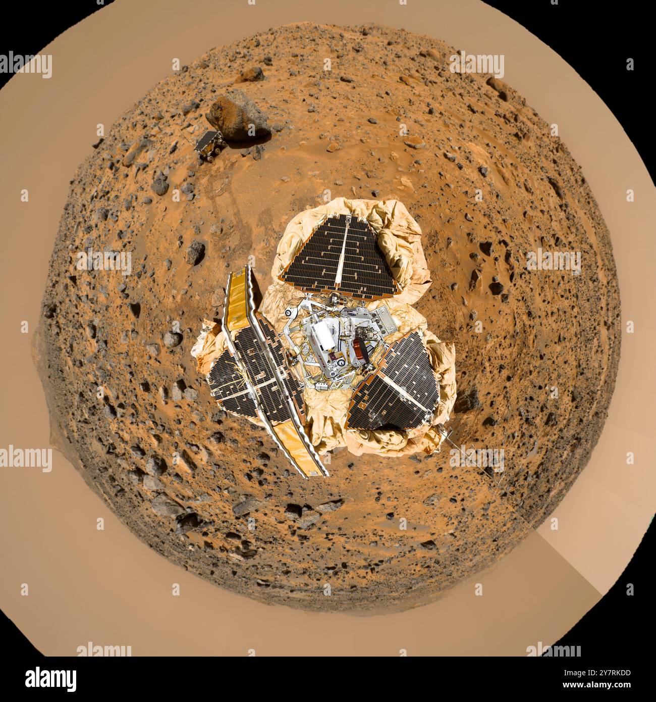 Mars Pathfinder mosaic - seen from above, the rocky, red Martian ...