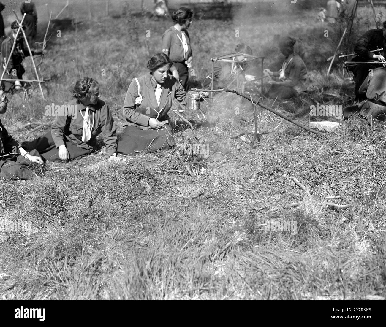 Girl Guides Camp in the New Forest May 1921 Stock Photo - Alamy