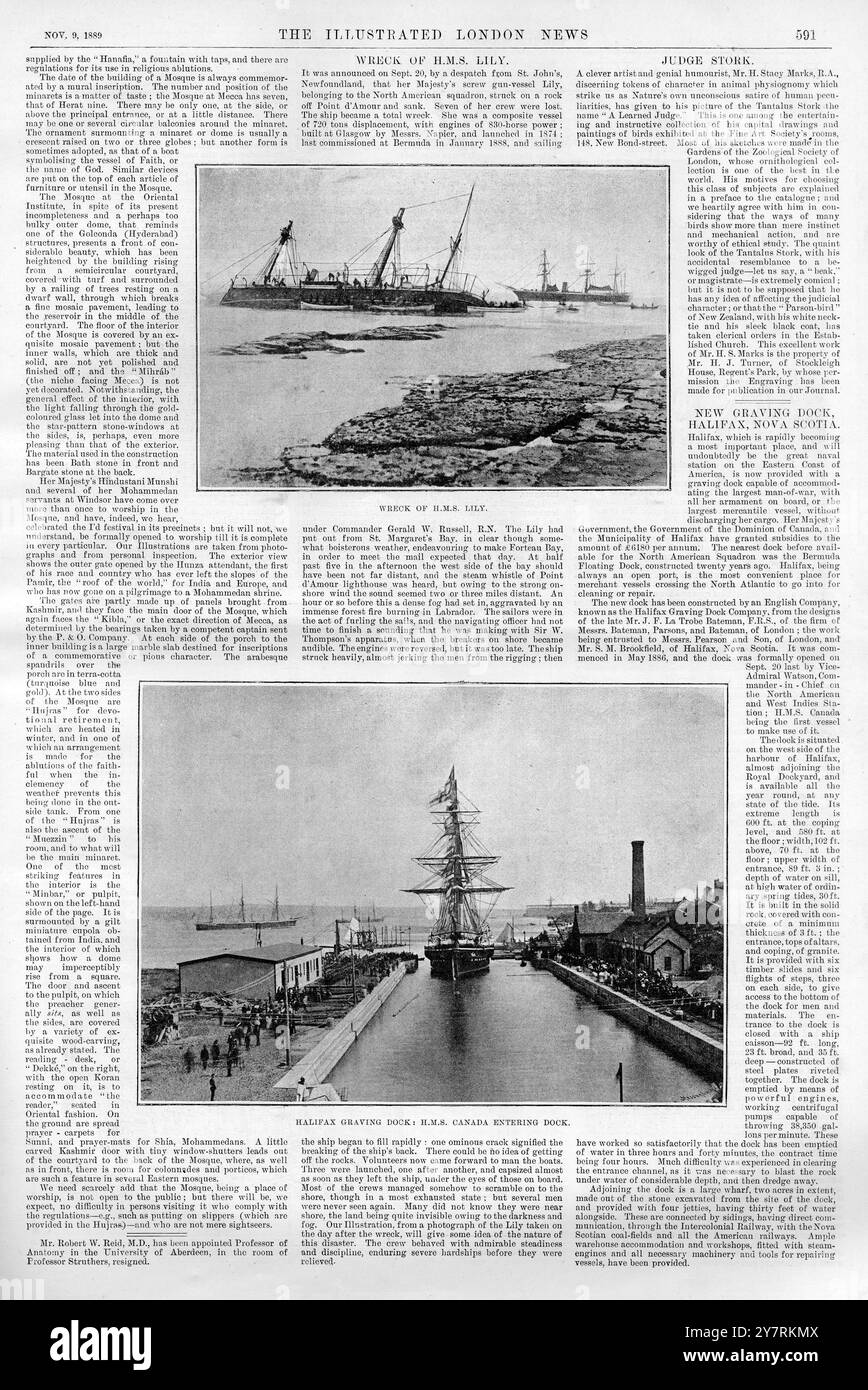 Wreck of the HMS Lily and HMS Canada entering Halifax Graving Dock9 ...