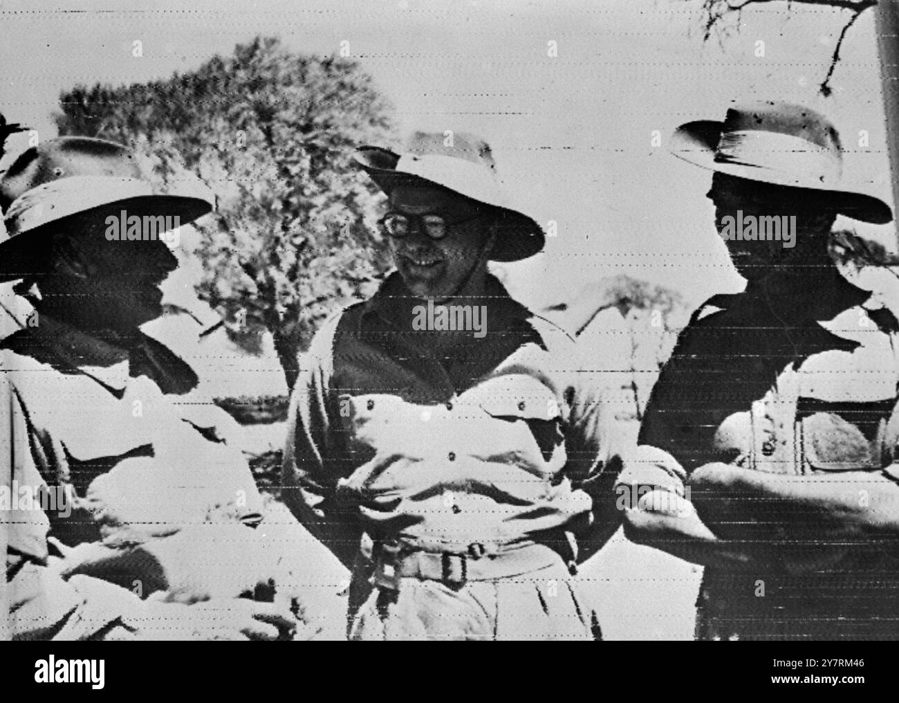 I.N.P. photo shows Sir William Penney (centre), the British scientist ...