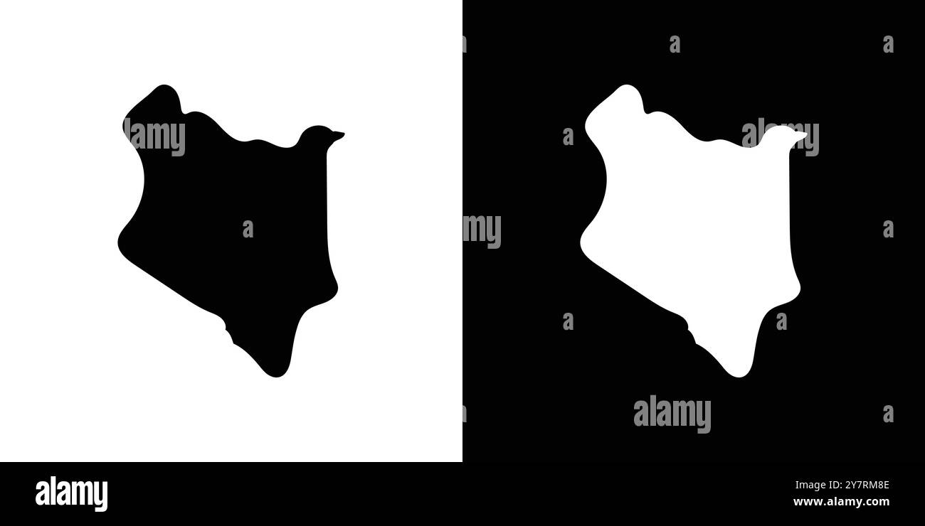 Kenya map icon vector line logo mark or symbol set collection outline ...
