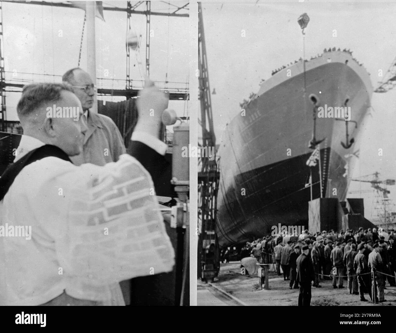 ITALIAN SHIP LAUNCHED WITH HOLY WATER. On 9 October 1953, an Italian ...