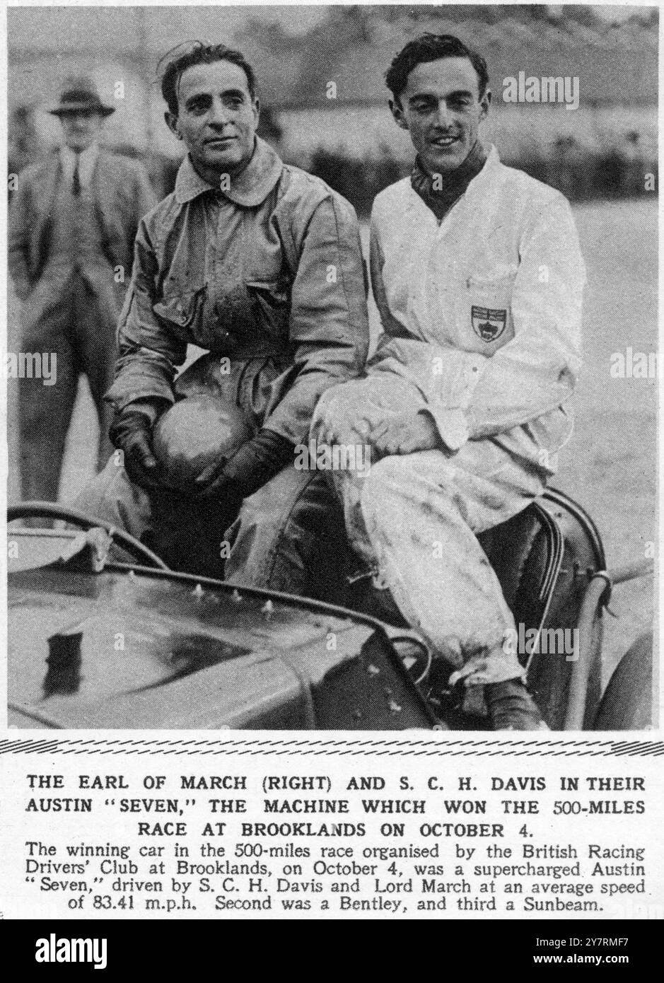 THE EARL OF MARCH (RIGHT) AND SAMMY DAVIS IN THEIR AUSTIN 'SEVEN', THE ...