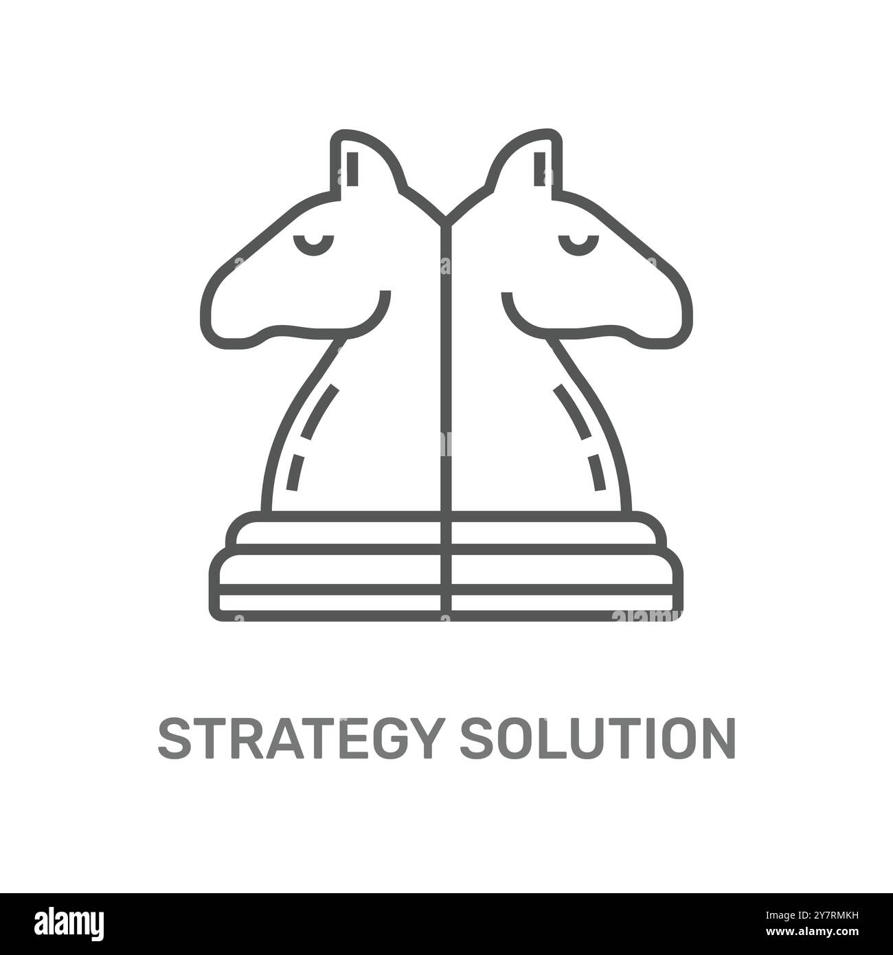 Two chess knights facing back to each other symbolize strategic ...