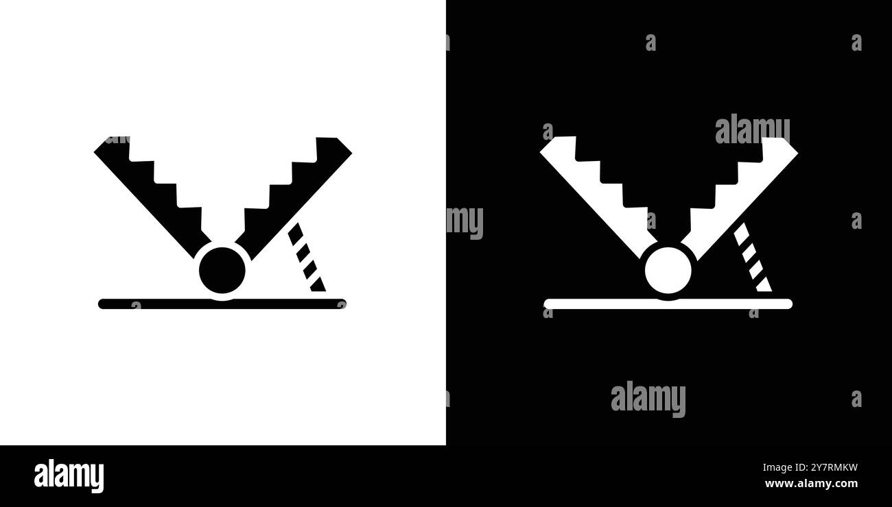 Metal trap icon vector line logo mark or symbol set collection outline ...